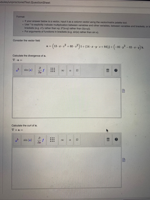 Solved dules/unproctored Test.QuestionSheet Format: . If | Chegg.com