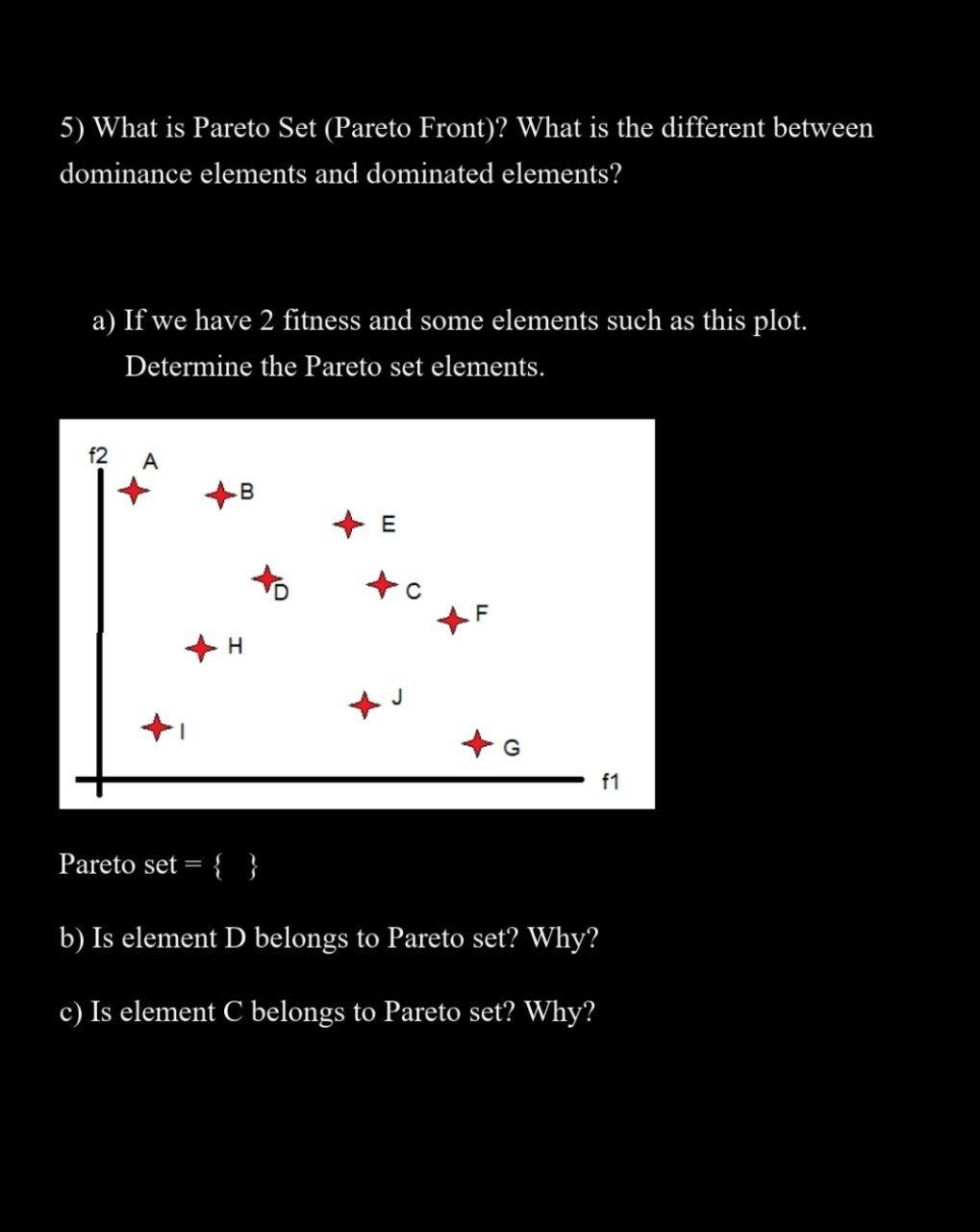 Solved 5) What is Pareto Set (Pareto Front)? What is the | Chegg.com