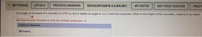 Solved The lenath of the slope of a mountain is 2730 m, and | Chegg.com