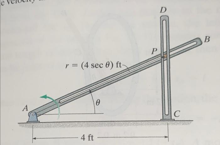 Solved 12-181. If the slotted arm AB rotates | Chegg.com