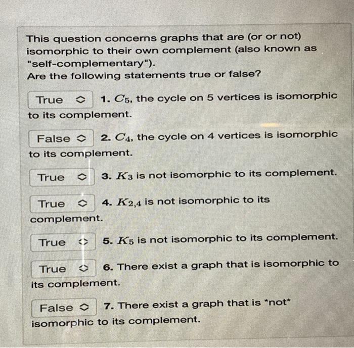 Solved This question concerns graphs that are (or or not) | Chegg.com