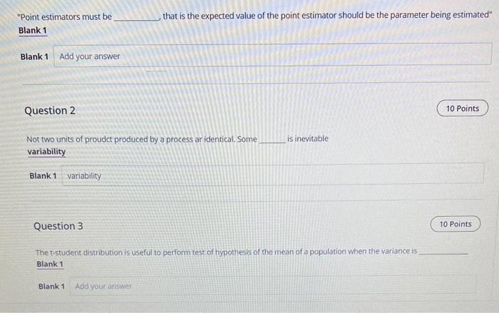Solved "Point estimators must be that is the expected value | Chegg.com