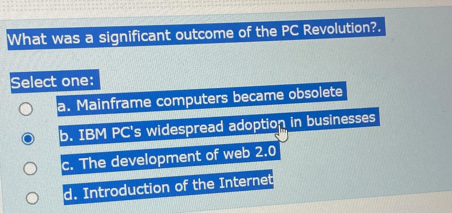 Solved What was a significant outcome of the PC | Chegg.com