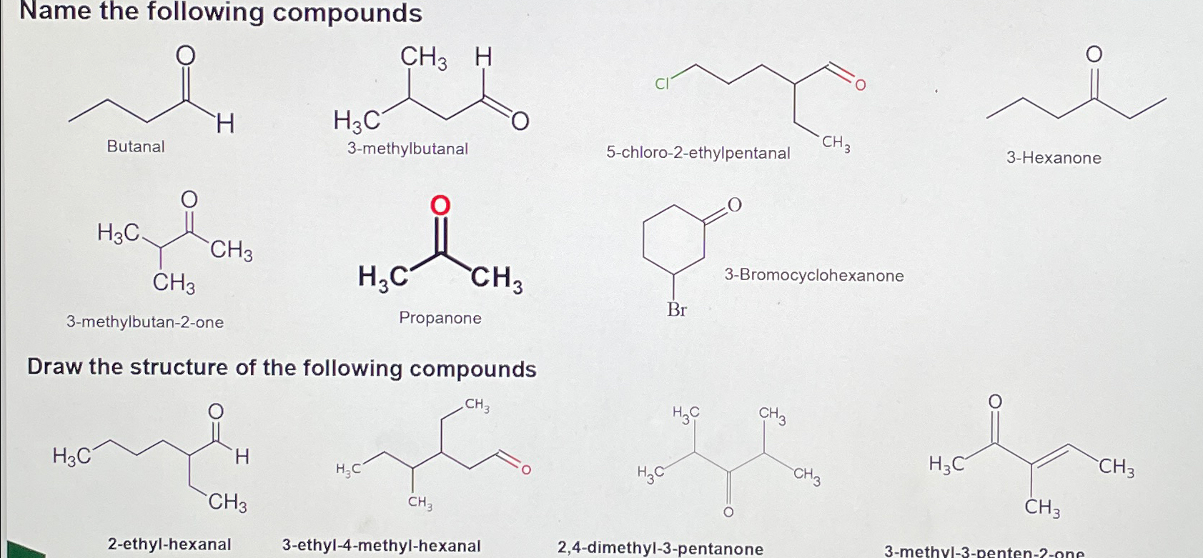 Solved I dont understand which one is an aldehye or a ketone | Chegg.com