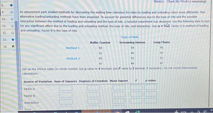 Solved An amusement park studied methods for decreasing the | Chegg.com