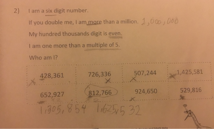 Solved 2) I am a six digit number. If you double me, I am | Chegg.com