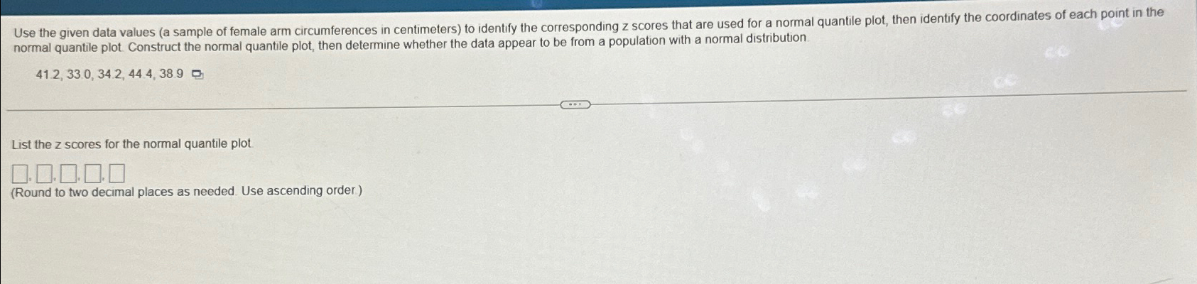 Solved Use the given data values parentheses a sample of | Chegg.com