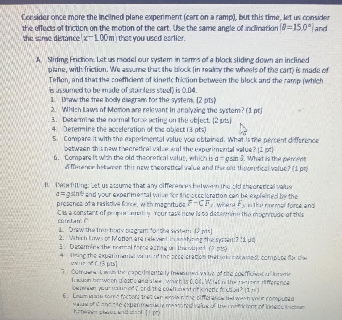 Solved e effects of friction on the motion of the cart. Use | Chegg.com