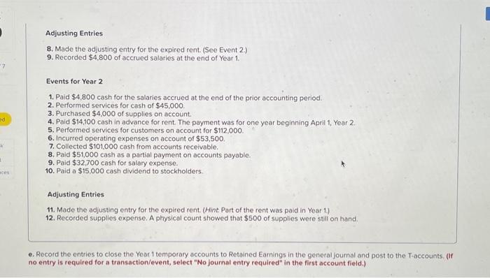 Solved Adjusting Entries 8. Made the adjusting entry for the | Chegg.com