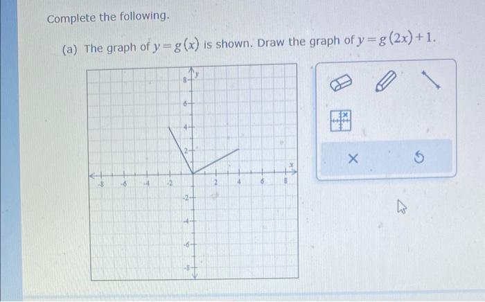 Solved (a) The graph of y=g(x) is shown. Draw the graph of | Chegg.com
