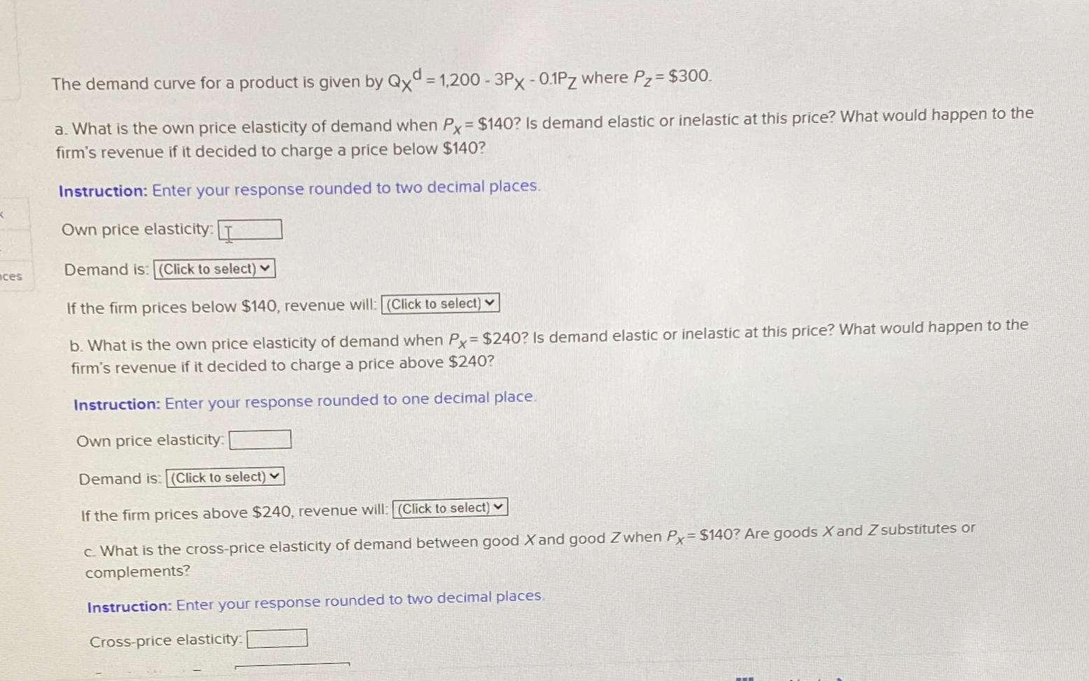 Solved The demand curve for a product is given by | Chegg.com