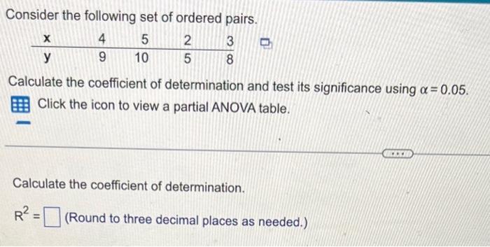 Solved Consider the following set of ordered pairs. | Chegg.com