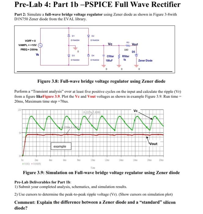 Solved Pre-Lab 4: Part 1a -PSPICE Half Wave Rectifier | Chegg.com