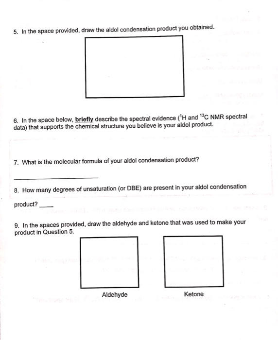 Solved Student Worksheet: Aldol Condensation Reaction: Post | Chegg.com