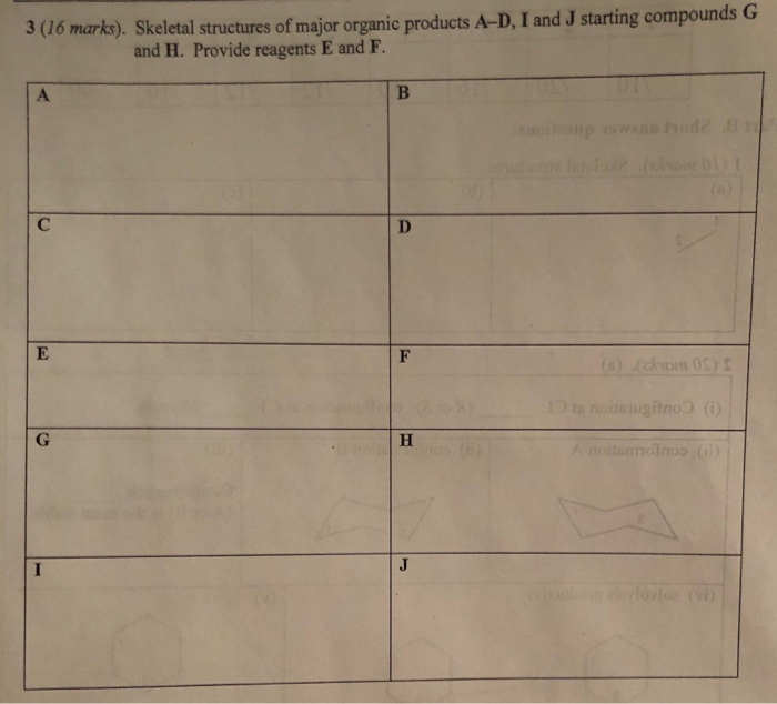 Solved marks). For each of the following reactions, draw | Chegg.com