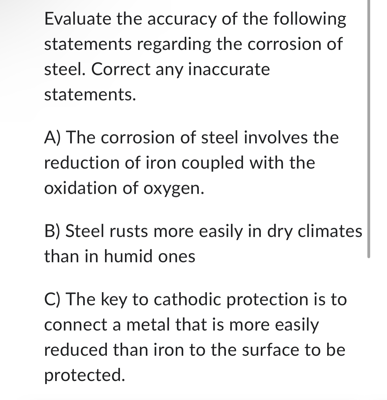 Solved Evaluate the accuracy of the following statements | Chegg.com