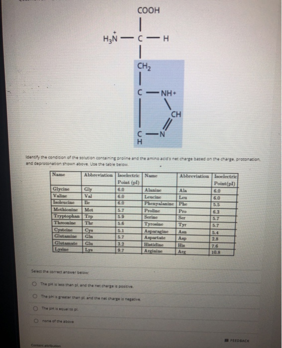 Solved COOH HAN — C-H CH2 NH CH incide charge based on the | Chegg.com