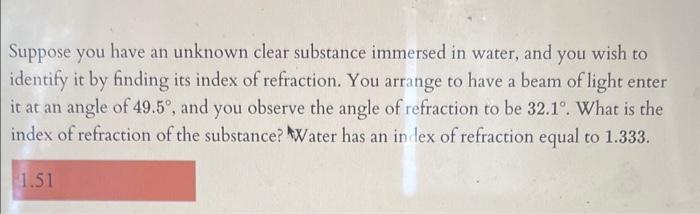 Solved A light ray entering an optical fiber made from crown | Chegg.com