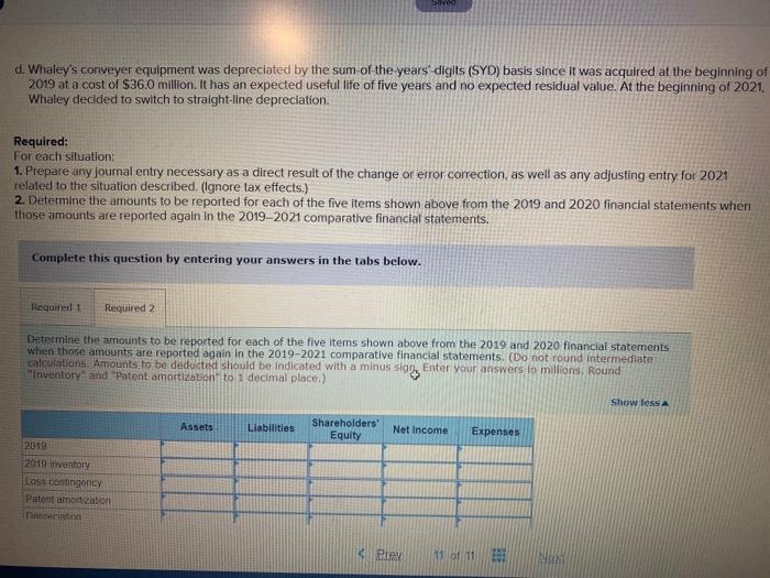 Solved Saved Problem 20-14 (Algo) Errors; change in | Chegg.com