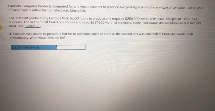 Solved Lambda Computer Products competed for and won a | Chegg.com