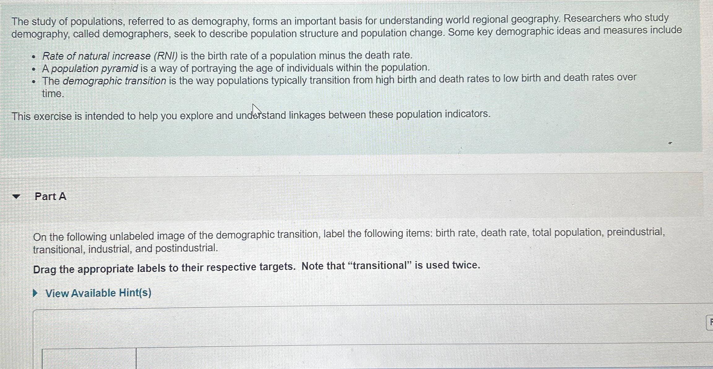 Solved The study of populations, referred to as demography, | Chegg.com