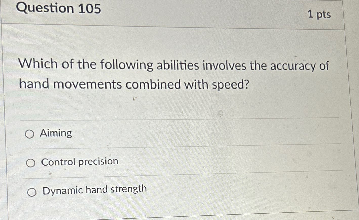 Solved Question 1051ptsWhich of the following abilities | Chegg.com
