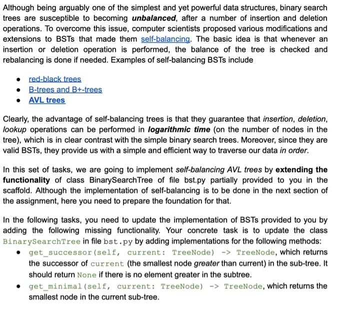 Solved BST Operations As you already know, binary trees are | Chegg.com
