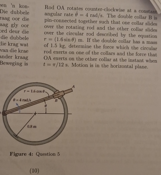 Solved Rod OA rotates counter-clockwise at a constant | Chegg.com
