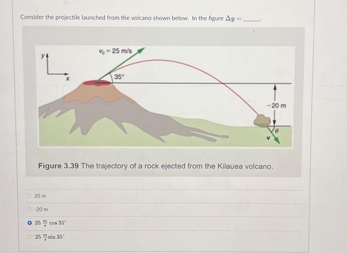 Solved Consider the projectile launched from the voicano | Chegg.com