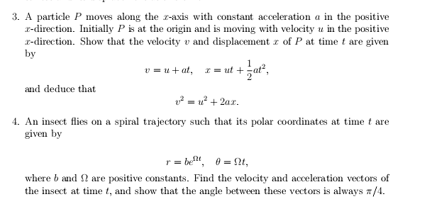 Solved 3. A particle P moves along the x-axis with constant | Chegg.com