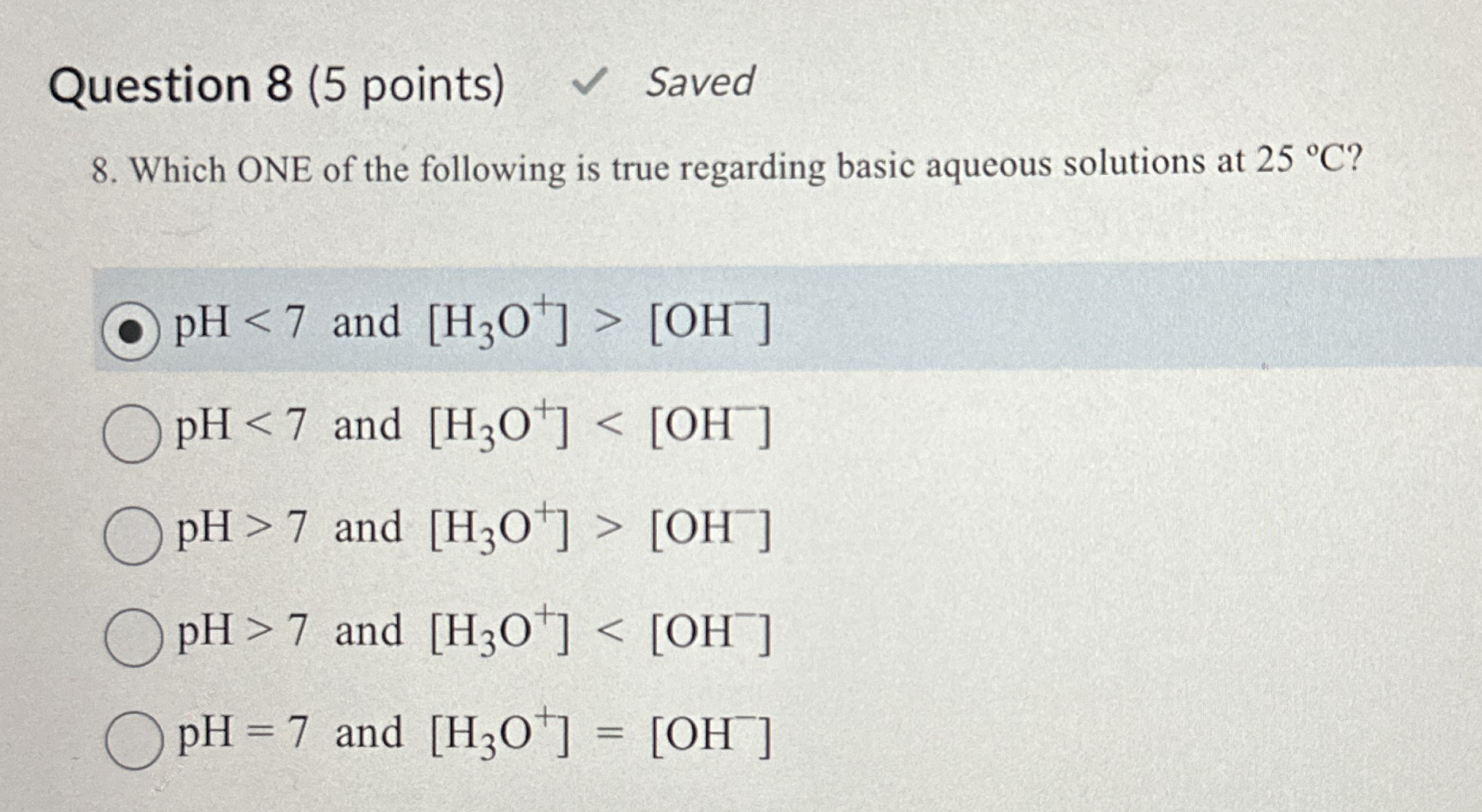 Solved Question 8 (5 ﻿points) ﻿Saved8. ﻿Which ONE of the | Chegg.com