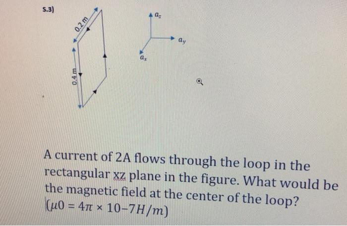 Solved S.3) a. 0.2 m as 0.4 m A current of 2A flows through | Chegg.com