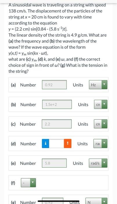 Solved A sinusoidal wave is traveling on a string with speed | Chegg.com