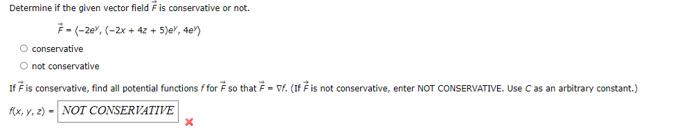 Solved Determine if the given vector field vec(F) ﻿is | Chegg.com