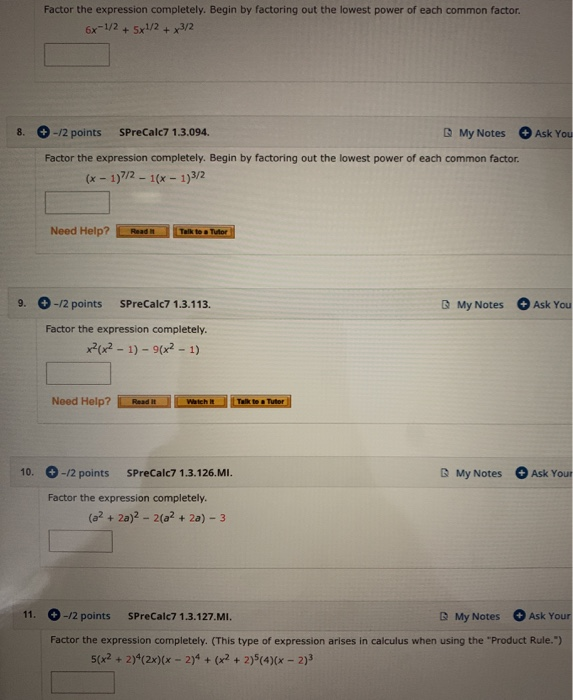Solved Factor the expression completely. Begin by factoring | Chegg.com