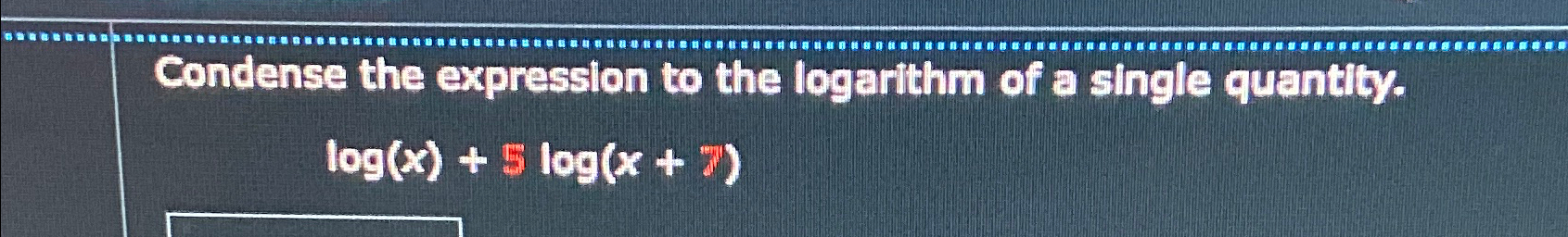 Solved Condense the expression to the logarithm of a single | Chegg.com
