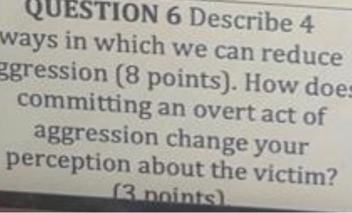 Solved QUESTION 6 Describe 4 ways in which we can reduce | Chegg.com