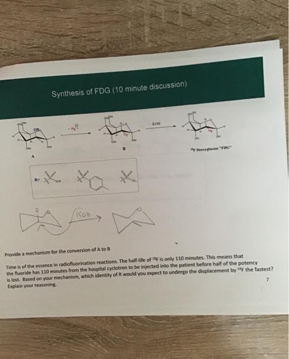 Solved Synthesis of FDG (10 minute discussion) Provide a | Chegg.com