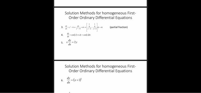 Solved Solution Methods for homogeneous FirstOrder Ordinary | Chegg.com