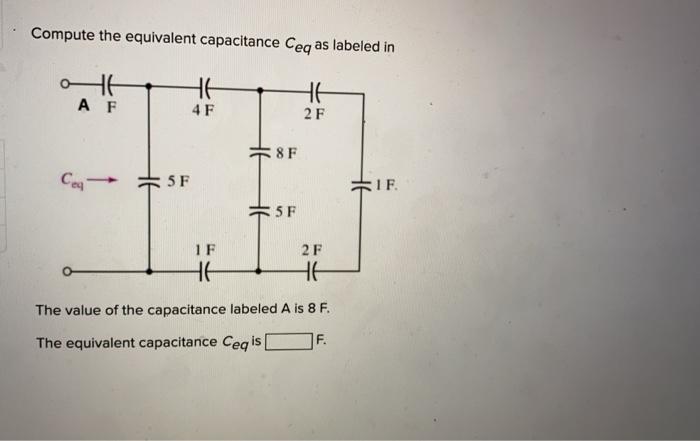 Solved Compute the equivalent capacitance Ceq as labeled in | Chegg.com