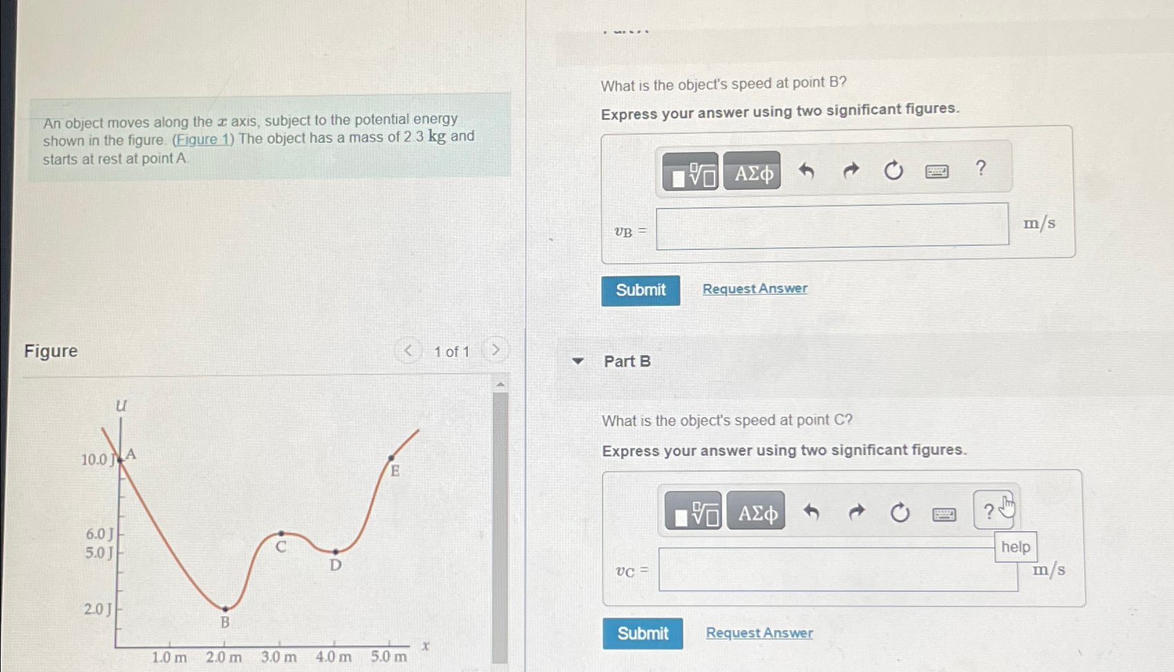 Solved An Object Moves Along The X ﻿axis Subject To The