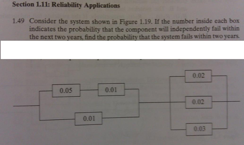 Solved Reliability Applications Consider the system shown | Chegg.com