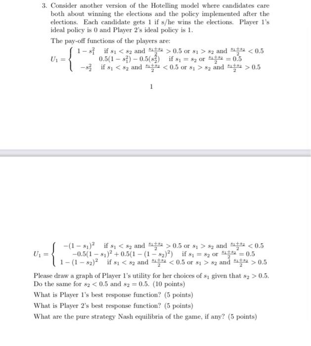 Solved 3. Consider another version of the Hotelling model | Chegg.com