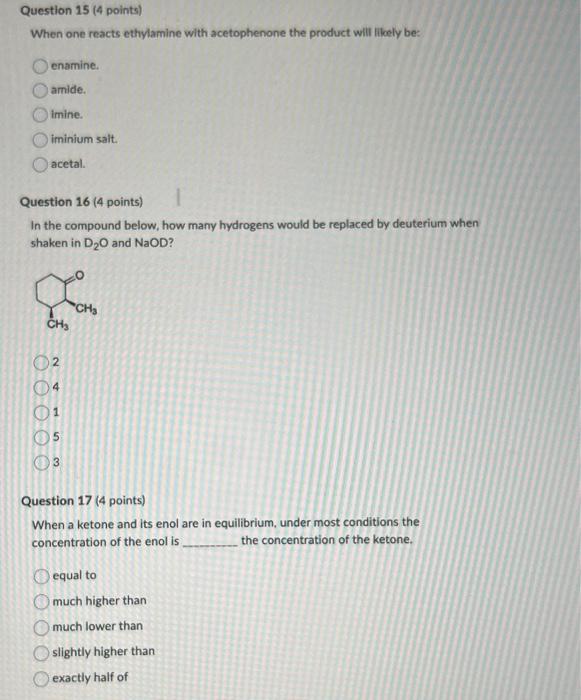 Solved When one reacts ethylamine with acetophenone the | Chegg.com