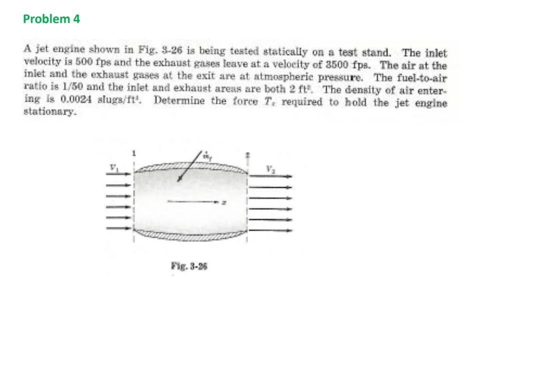 Solved A jet engine shown in Fig. 3−26 is being tested | Chegg.com