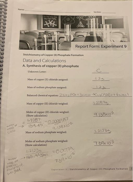 Solved Name Section WT Report Form: Experiment 9 | Chegg.com