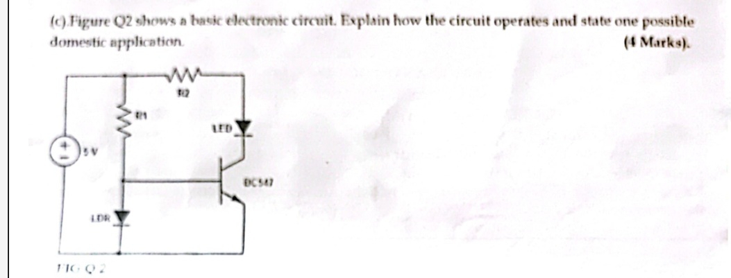 Solved (c) ﻿Figure Q2 ﻿shows a basic electronic circuit. | Chegg.com