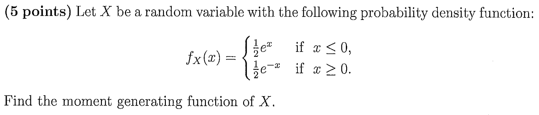 Solved (5 ﻿points) ﻿Let x ﻿be a random variable with the | Chegg.com