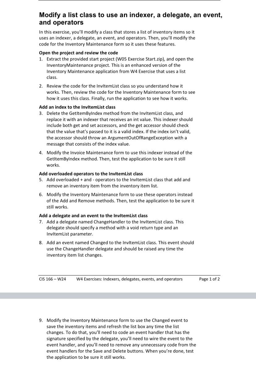 Solved Create a C# visual studio project. Modify a list | Chegg.com