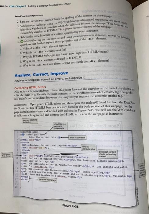 Solved Building a Webpage Template with HTMLS Chapter 2 | Chegg.com